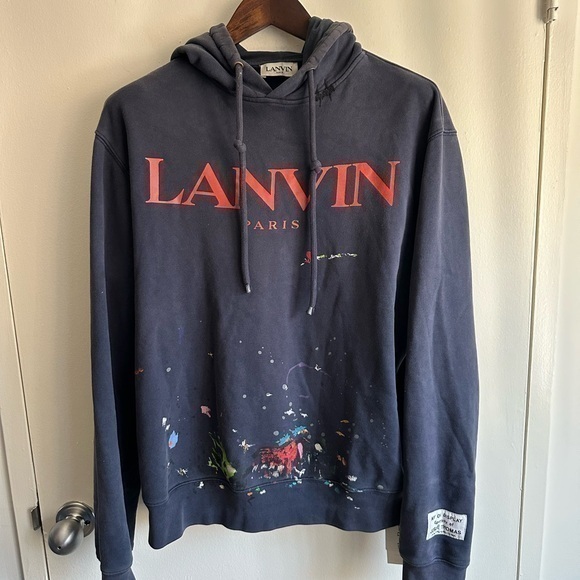 Gallery Dept | Shirts | Gallery Dept X Lanvin Navy Paint Splatter ...